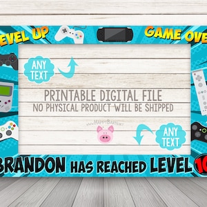 PRINTABLE Video Game Photo Booth Frame, Video Games Birthday Party ...
