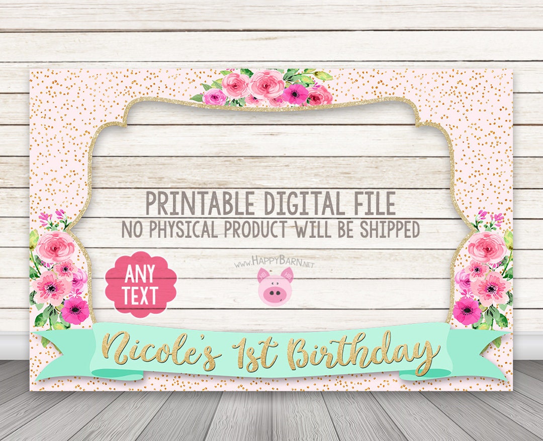 PRINTABLE Floral Photo Booth Frame, Bridal Shower Photo Booth, Wedding ...
