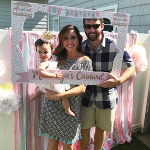 PRINTABLE Carousel Birthday Party Photo Booth Frame, Carnival Gold ...