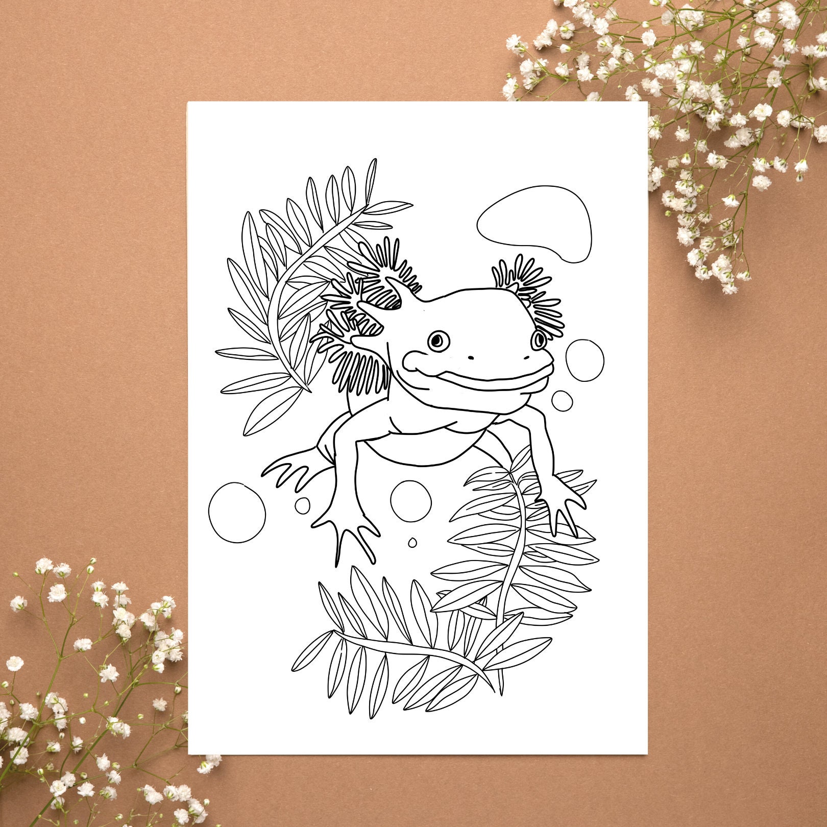 Axolotl Coloring Page, Printable Axolotl Coloring Page for Kids, Boys ...
