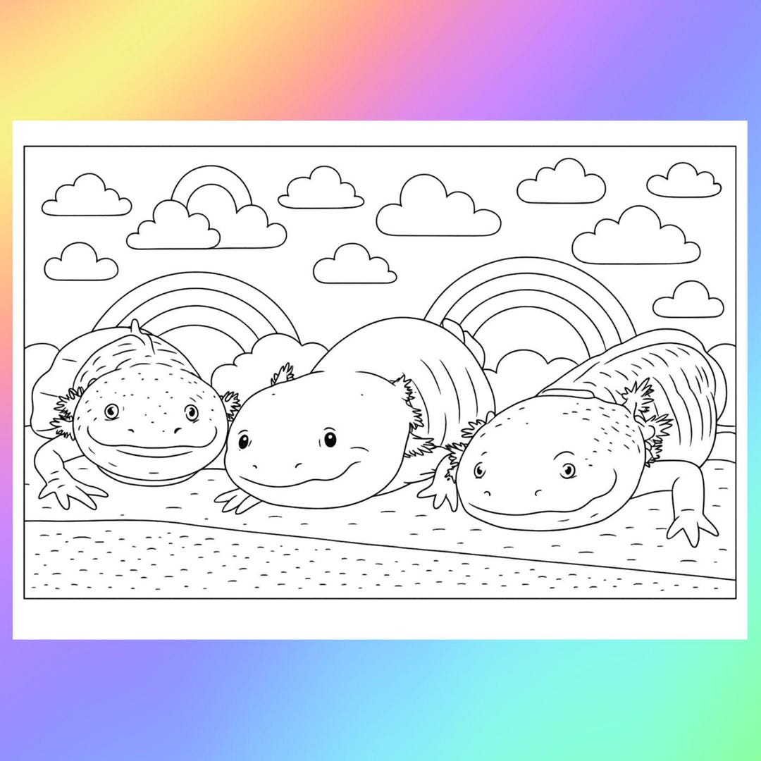 Axolotl Coloring Page, Printable Axolotl Coloring Page for Kids, Boys ...