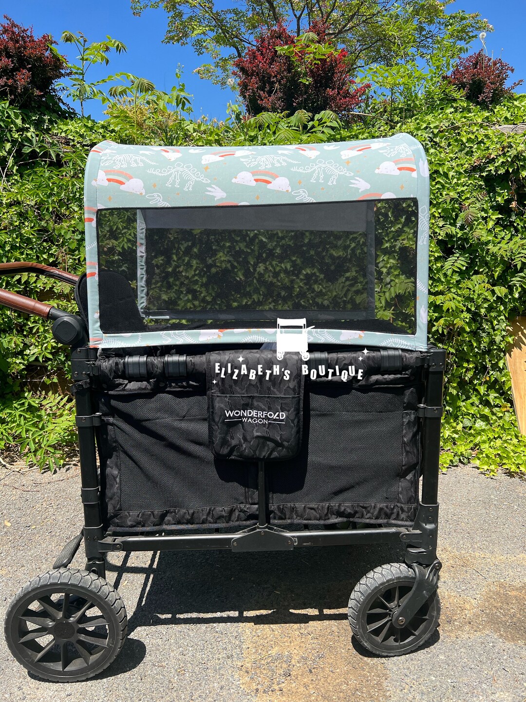 Made to Order- Rainbow Dinosaurs Wagon Canopy , Seat Covers for Your ...