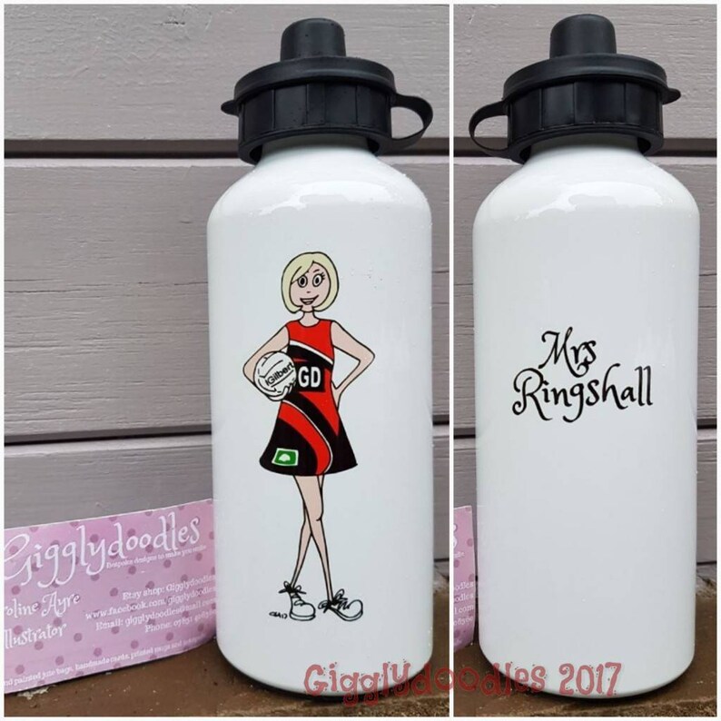 Personalised Netball Water Bottle Netball Bottle Customised | Etsy