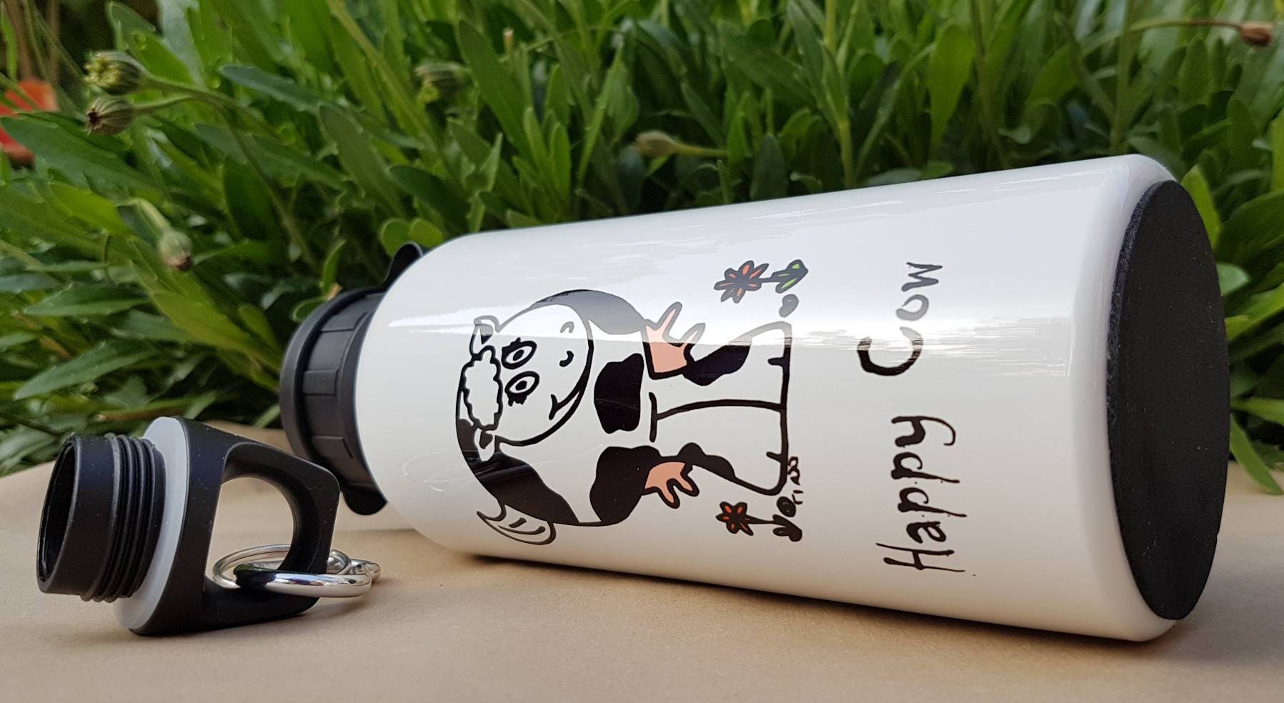 Fun Cow Water Bottle Happy Cow Arsey Cow Personalised Water | Etsy