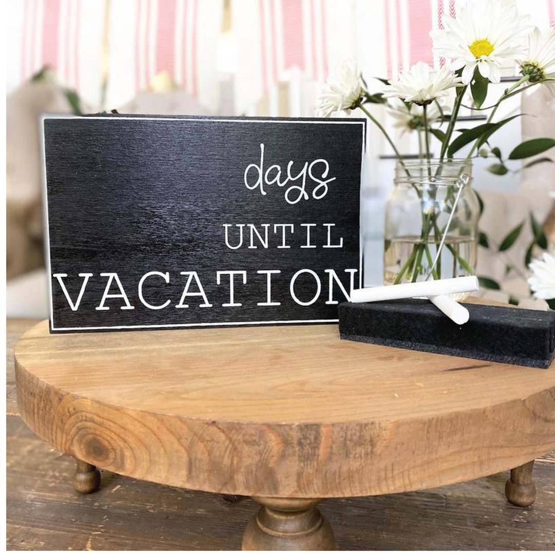 Days Until Vacation Large Countdown Shelf Block - Etsy