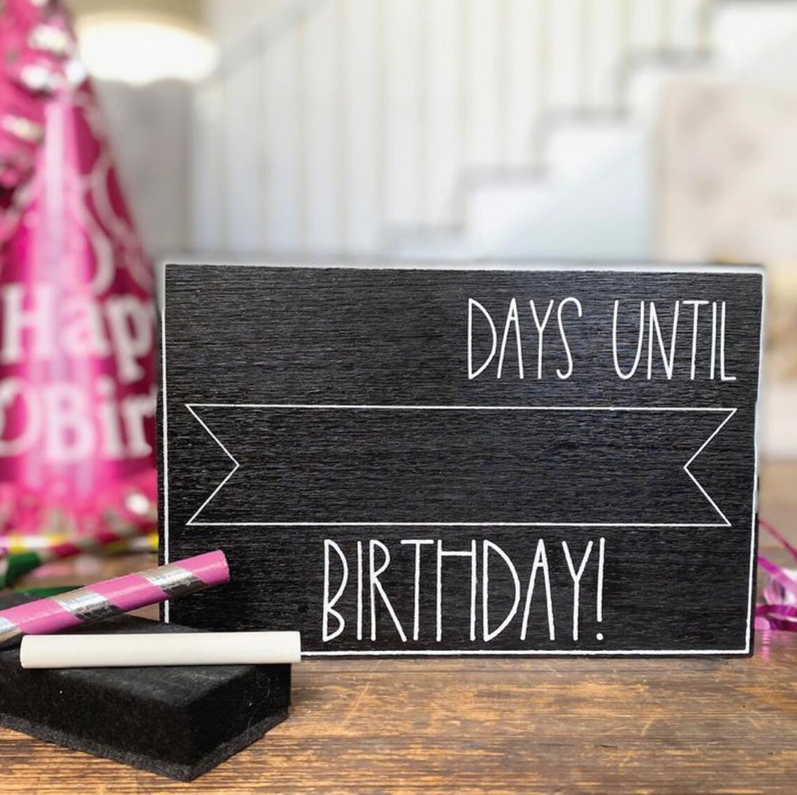 Days Until Birthday Large Countdown Shelf Block | Etsy
