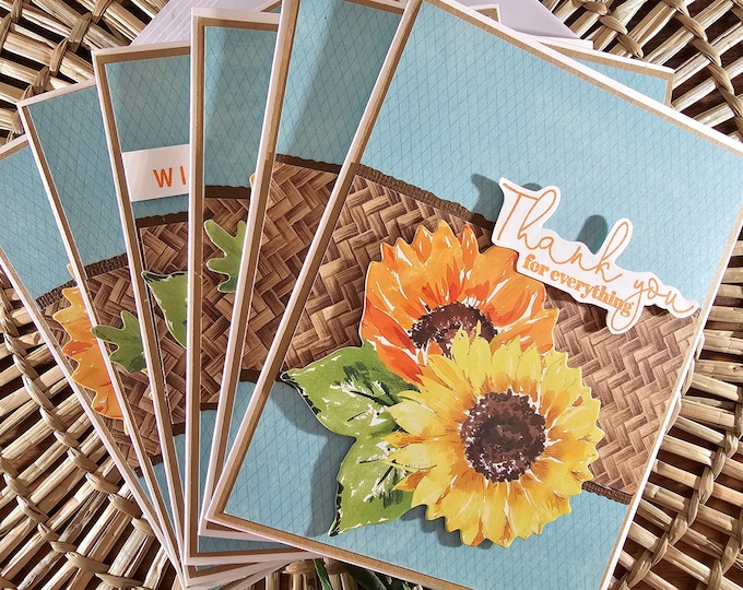 Sunflower Blank Card Set With Thank You, Get Well and Sympathy ...