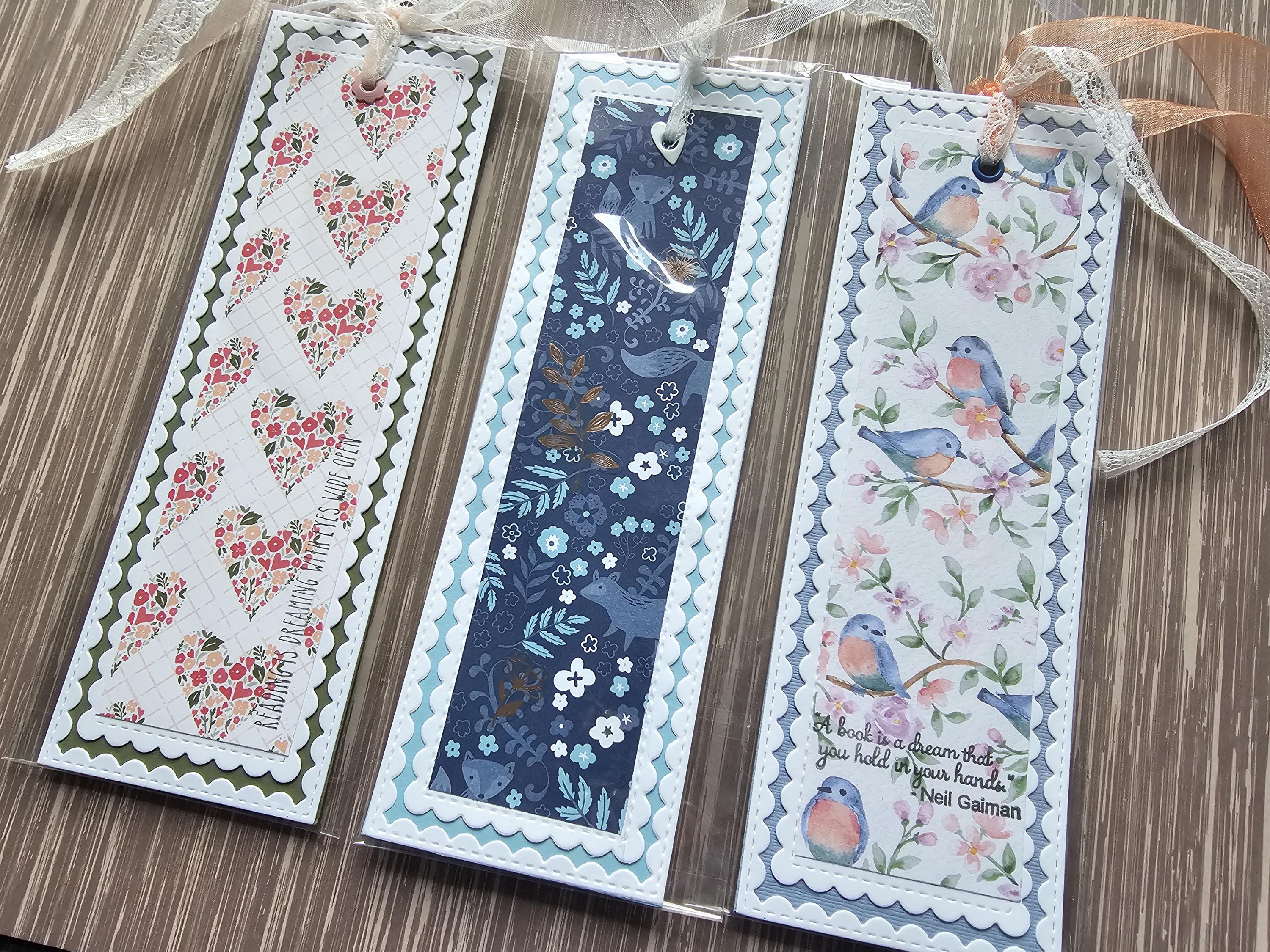Fancy Handmade Paper Bookmarks | Birds, Animals, Flowers & Hearts ...