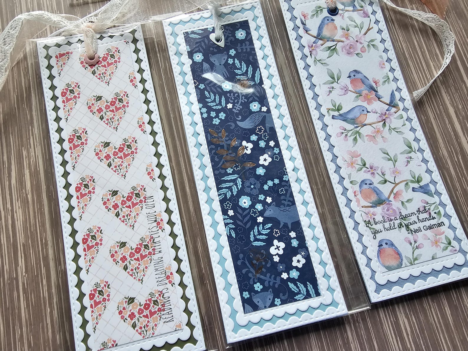 Fancy Handmade Paper Bookmarks | Birds, Animals, Flowers & Hearts ...