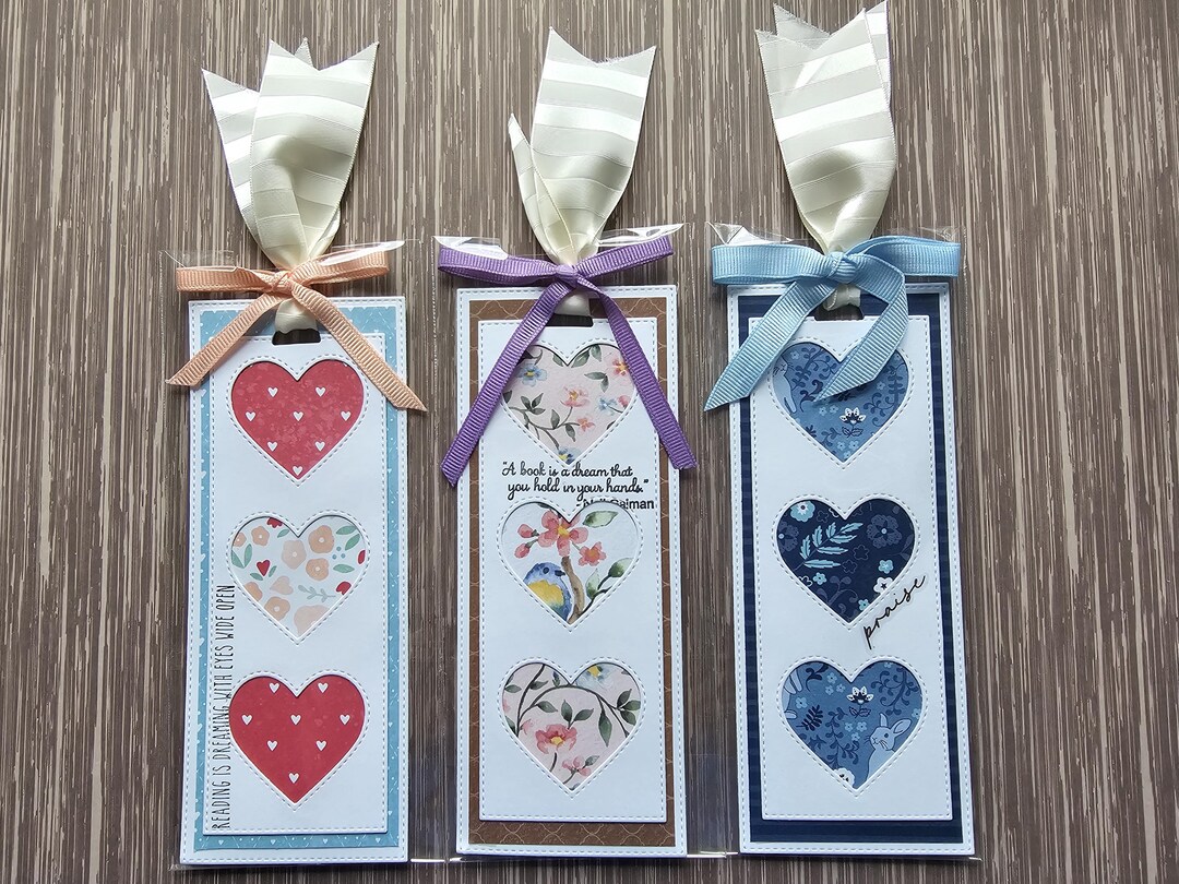 Fancy Handmade Paper Bookmarks | Birds, Animals, Flowers & Hearts ...