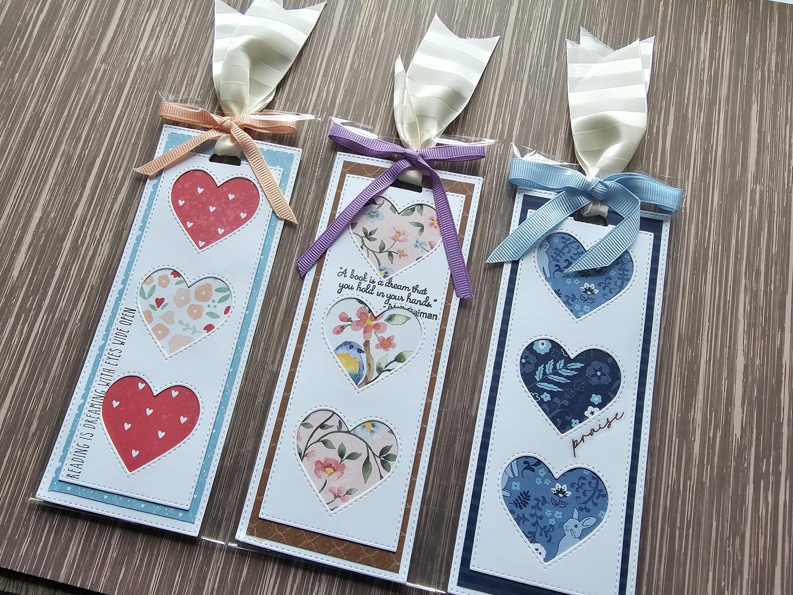 Fancy Handmade Paper Bookmarks | Birds, Animals, Flowers & Hearts ...