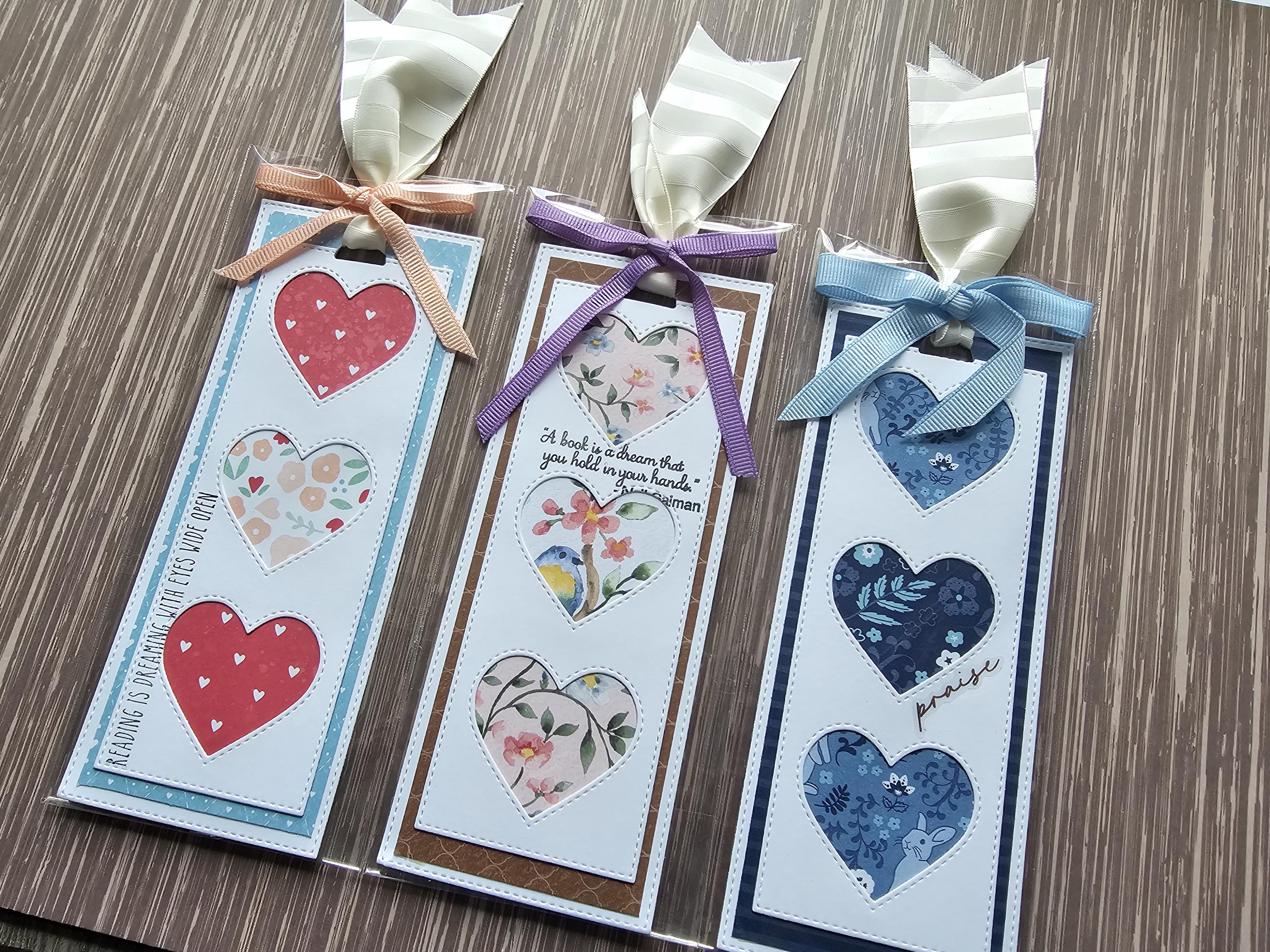 Fancy Handmade Paper Bookmarks | Birds, Animals, Flowers & Hearts ...