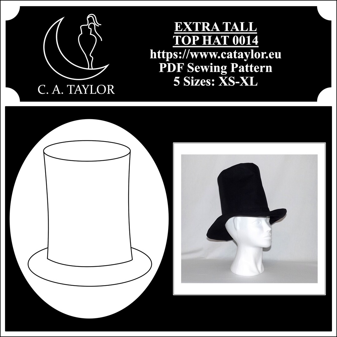 Extra Tall Top Hat Digital Sewing Pattern - Etsy
