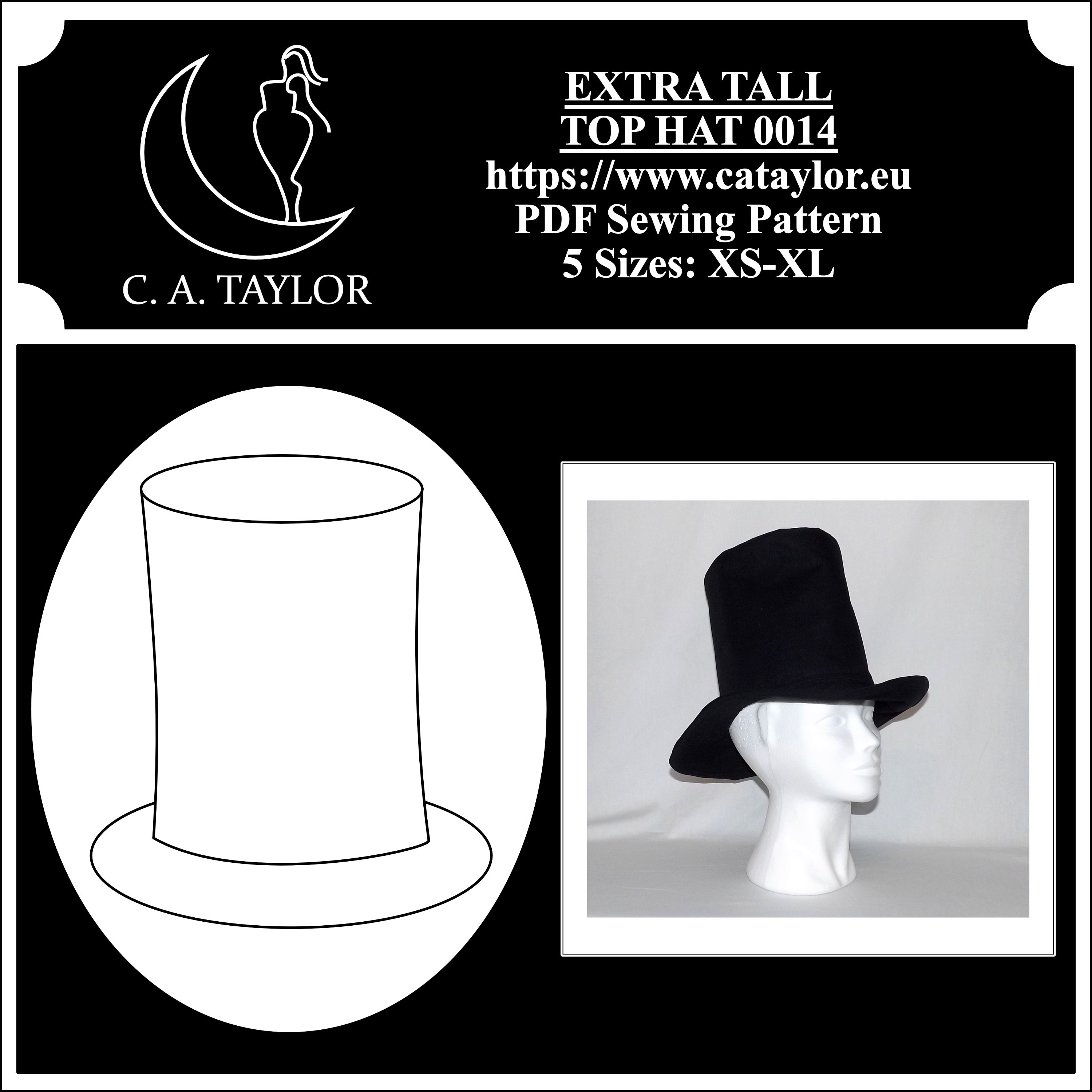 Extra Tall Top Hat Digital Sewing Pattern - Etsy