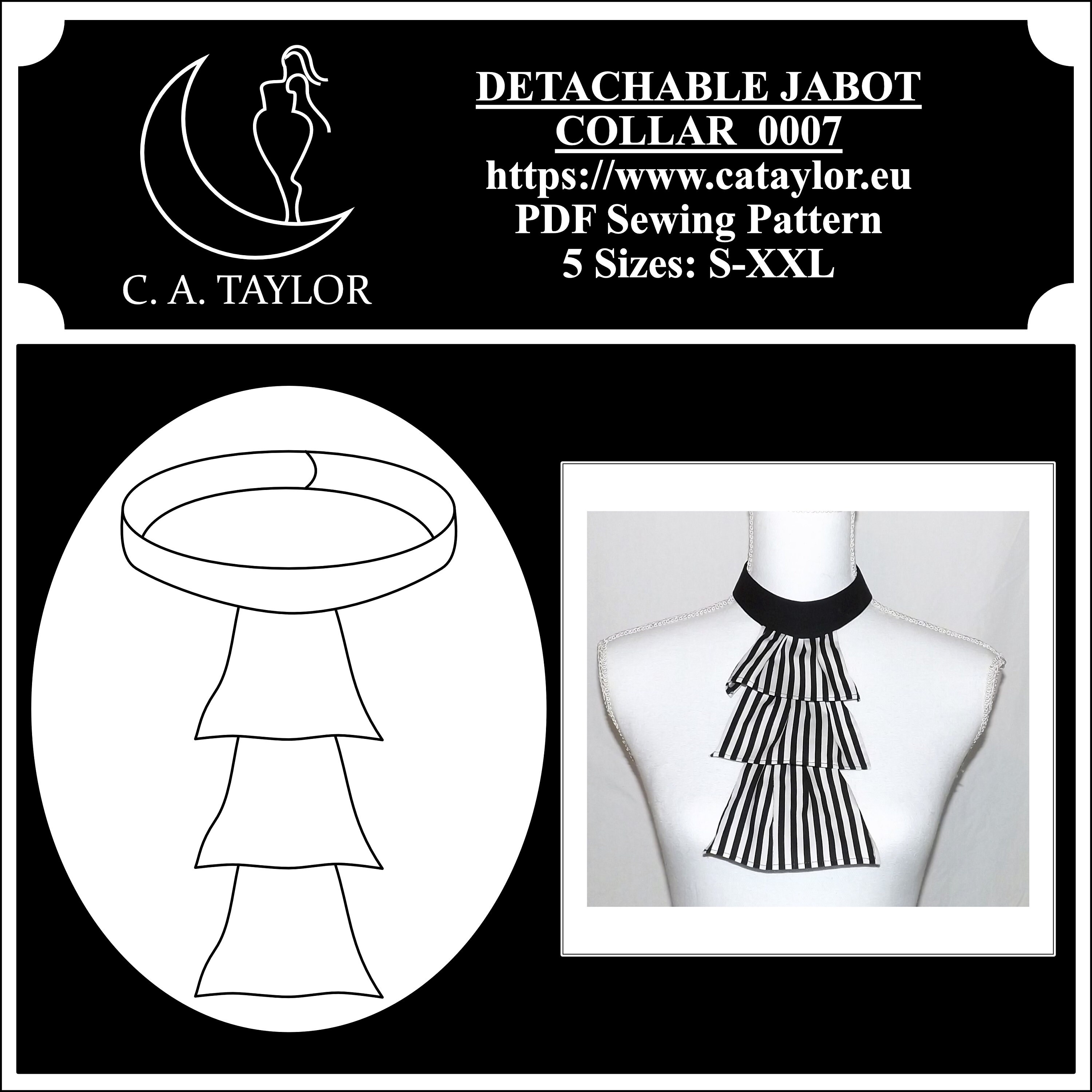 Detachable Jabot Collar Digital Sewing Pattern - Etsy