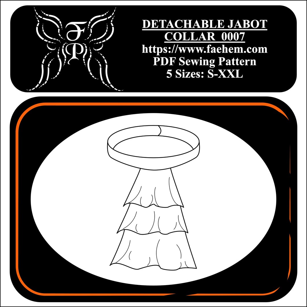 Detachable Jabot Collar - Digital Sewing Pattern - Etsy