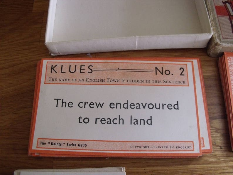 The Dainty Series Evening Party Games Klues English Towns and Jumbles ...