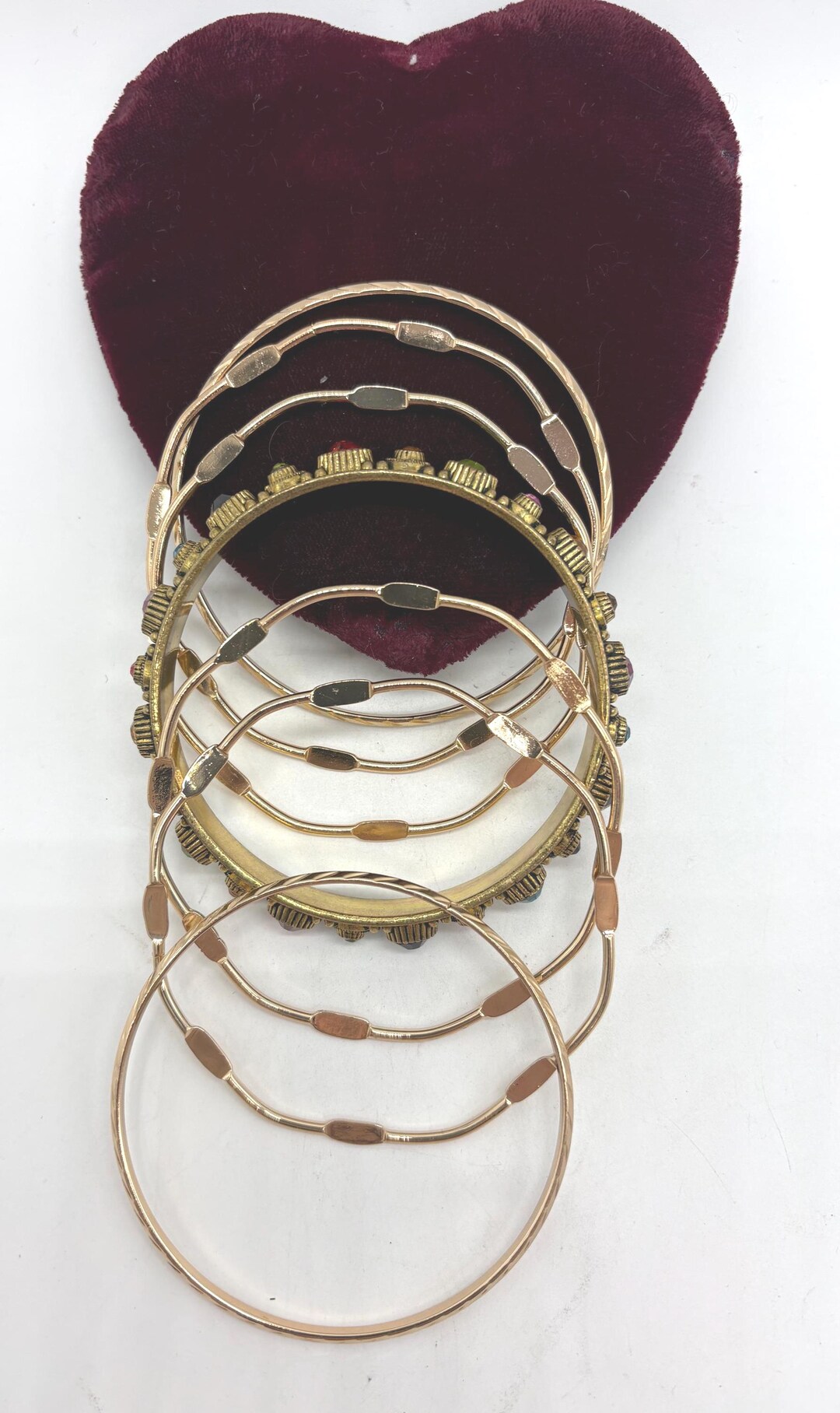 7 Vintage Bangle Bracelets to Form 1 Bracelet With Multi Colored ...