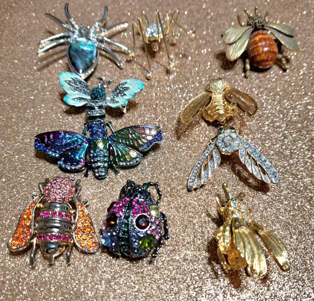 10 Flying Insects Bugs Rainbow of Colors Vintage Brooches Pins Lot - Etsy