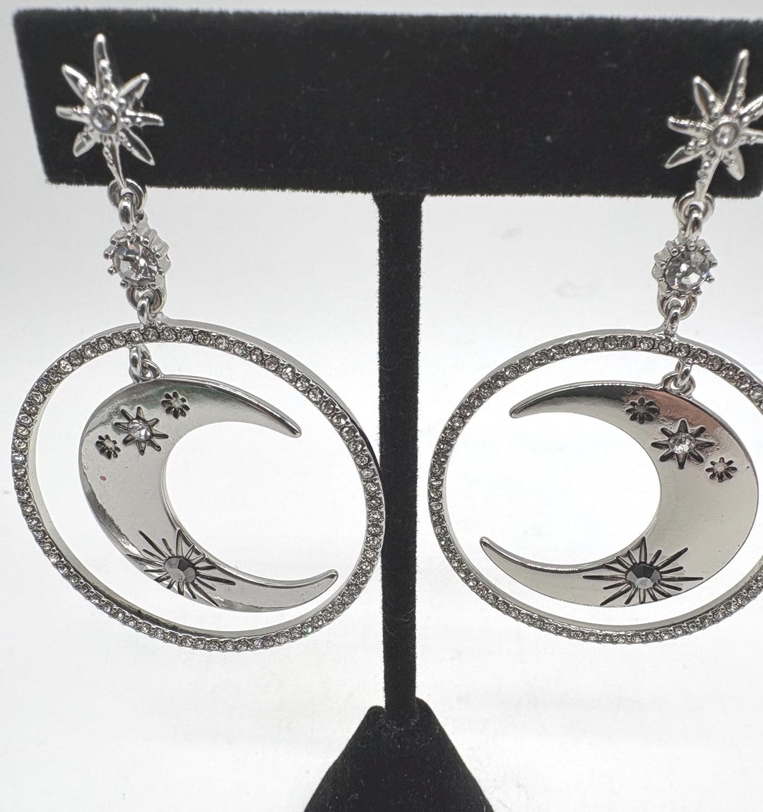 Simply Vera Verawang Moon and Star Orbital Vintage Pierced Earrings - Etsy