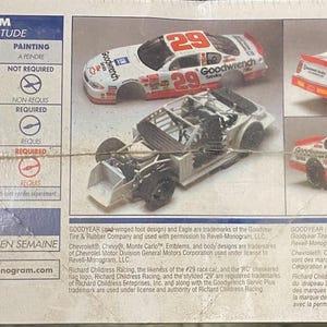 Kevin Harvick 2001 Montecarlo 1:24 Scale Model Kit NASCAR Collectible ...