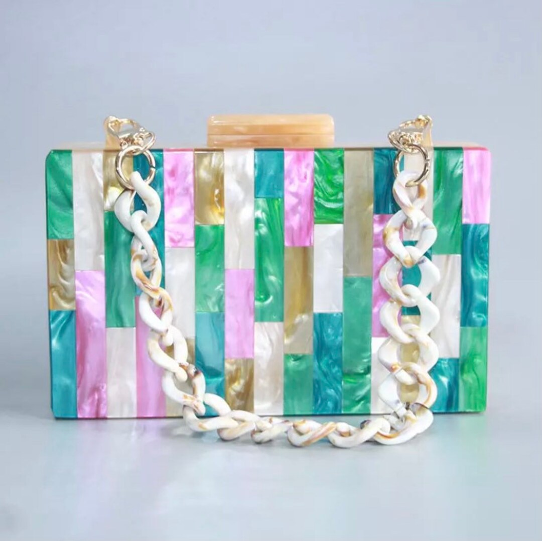 Color Block Acrylic Handbag for Women - Etsy