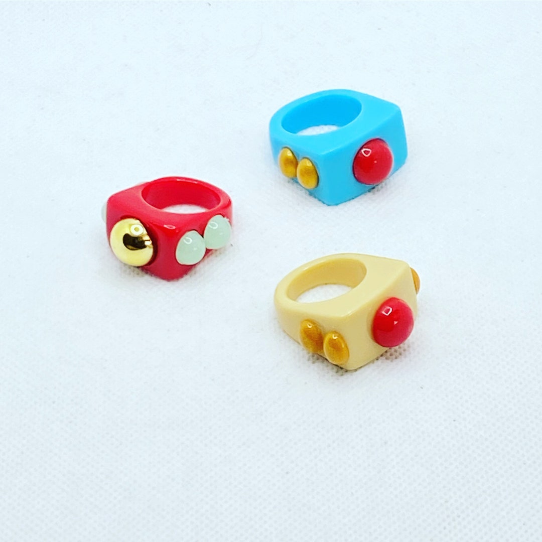 Multicolor Resin Ring, Large Ring, Exaggerated Ring ,statement Rings ...