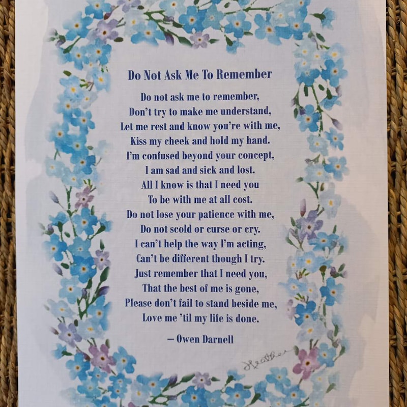 Remember Me Poem - Etsy