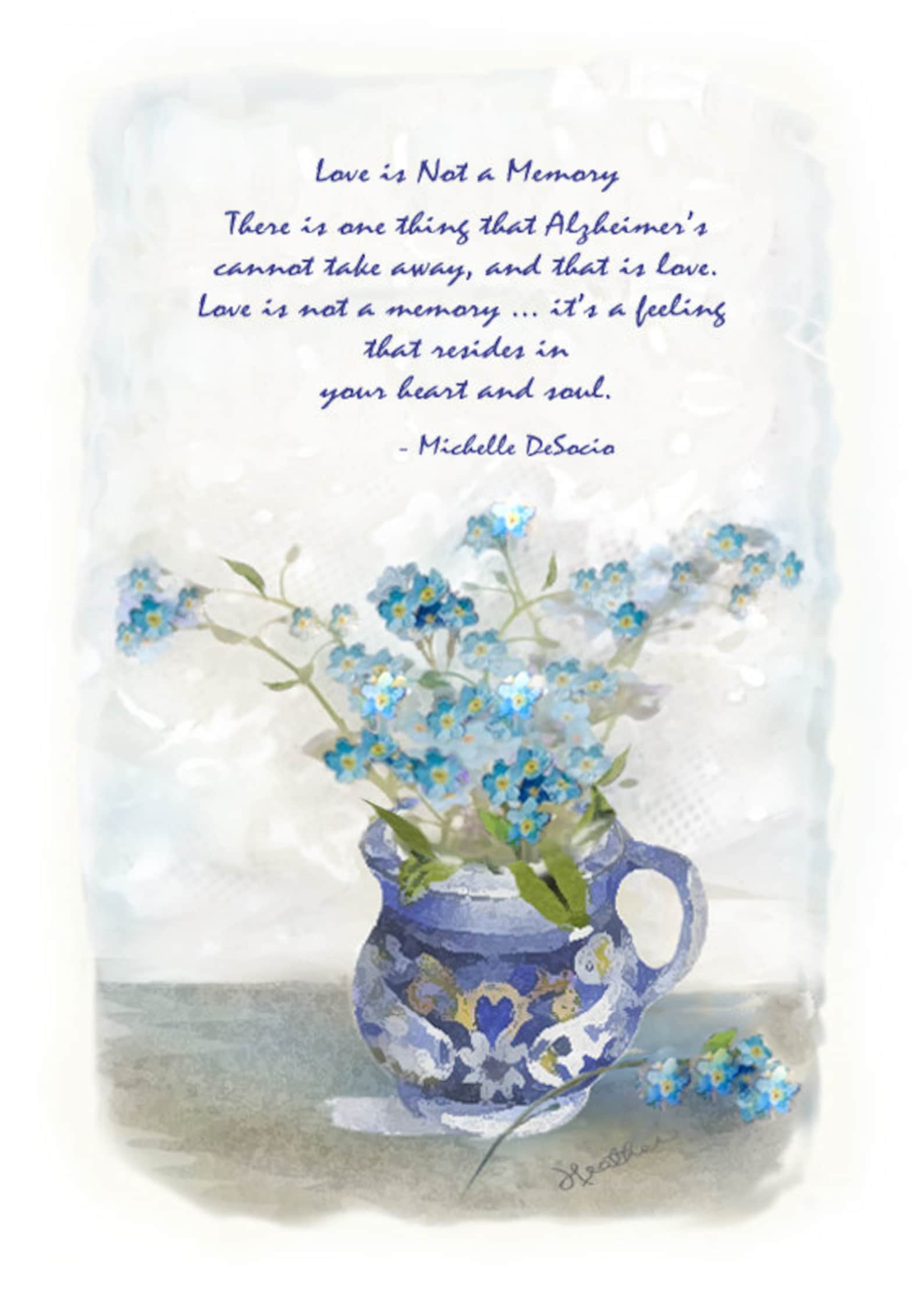 Dementia, Alzheimer's Poems. Choice of 4. Forget Me Not A4 Print From ...