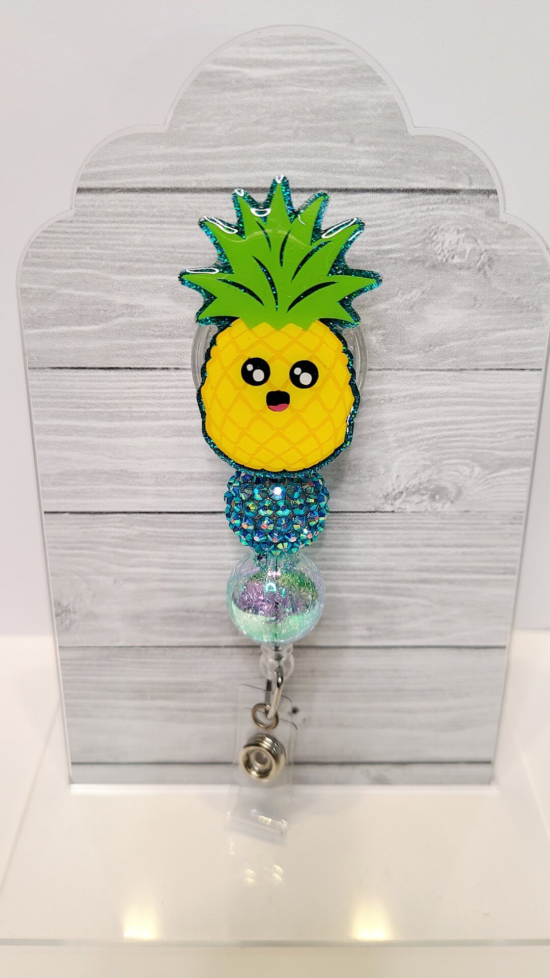 Happy Pineapple Badge Reel Spring Badge Reel Cute Badge - Etsy