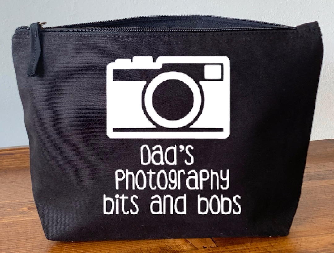 Camera Accessories Storage Bag – Black Canvas Zipped Pouch ...