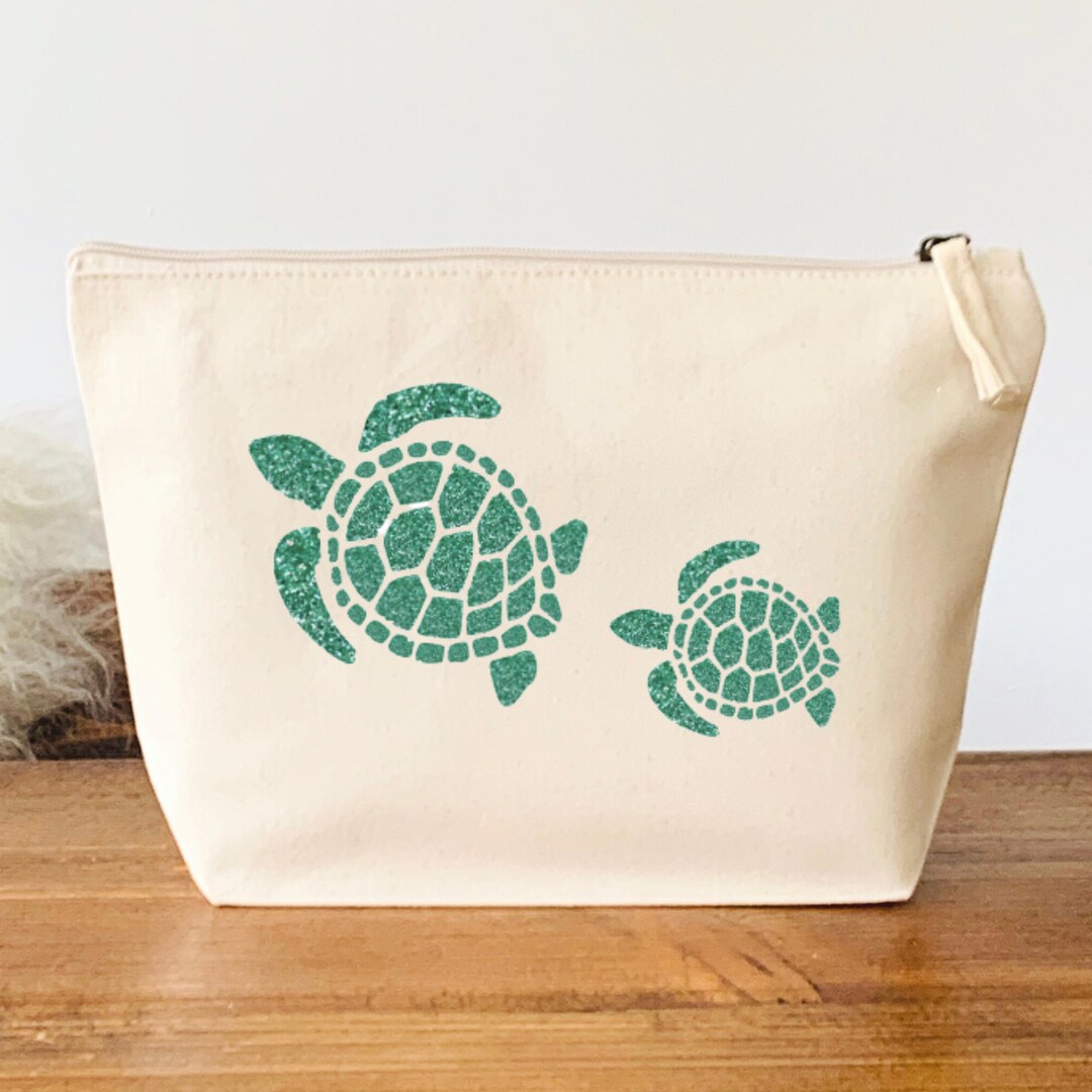 Turtle Makeup Bag, Organic Canvas Pouch - Etsy