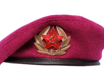 Soviet Special troops MVD maroon Beret hat Russian special | Etsy