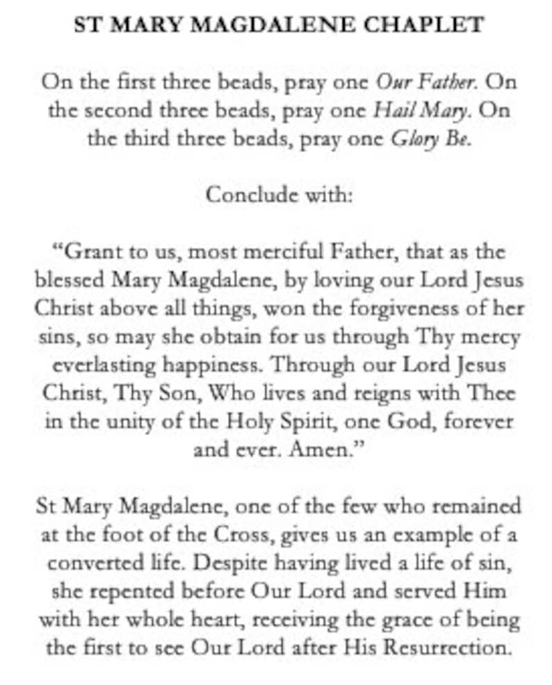 St Mary Magdalene Catholic Chaplet | Etsy