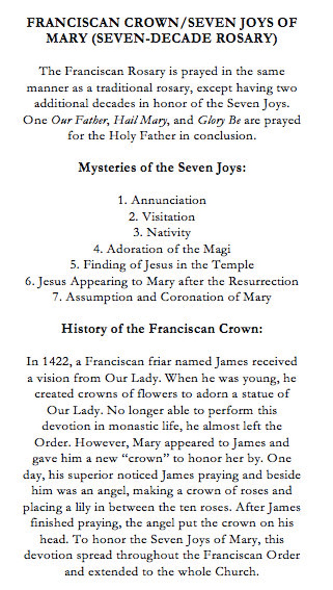 Franciscan Crown Chaplet (seven Decade Rosary) - Etsy