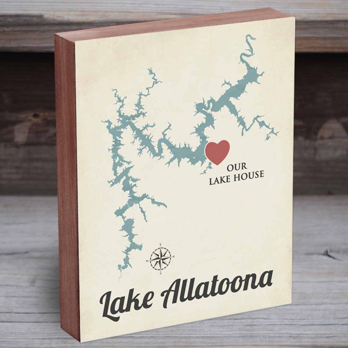 Lake Allatoona Map Georgia Lakehouse Decor - Etsy