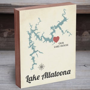 Lake Allatoona Map Georgia Lakehouse Decor - Etsy