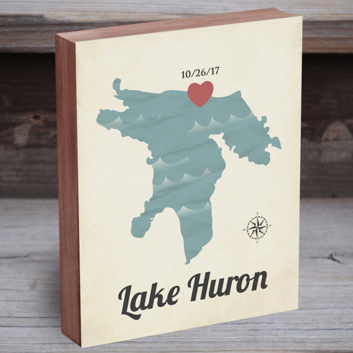 Lake Huron Lake Huron Art Lake Huron Print Wood Block | Etsy
