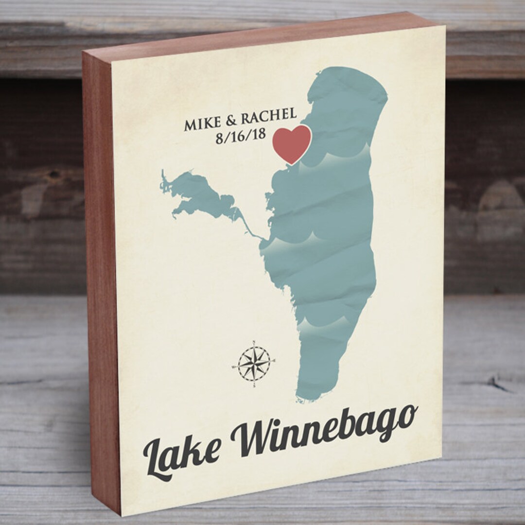 Lake Winnebago Wisconsin Map - Etsy