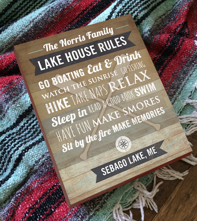 Lake Rules Sign Lake Rules Cabin Rules Sign Lake House - Etsy