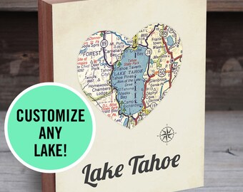 Custom Lake Map Personalized Lake House Decor - Etsy