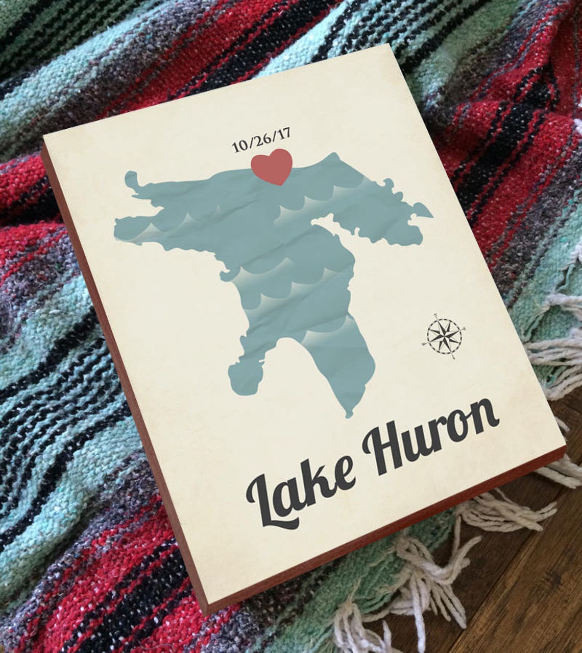 Lake Huron Lake Huron Art Lake Huron Print Wood Block | Etsy