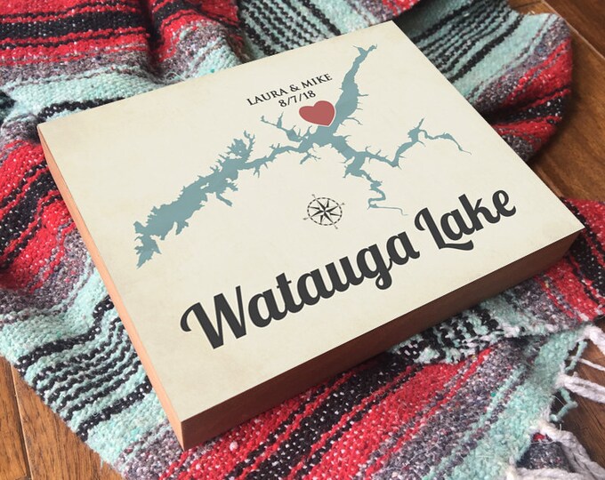 Watauga Lake Map Tennessee Map Art - Etsy