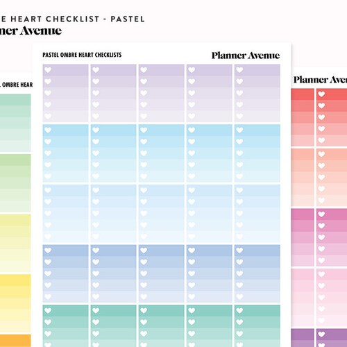 Printable Heart Checklist Stickers Erin Condren Planner - Etsy
