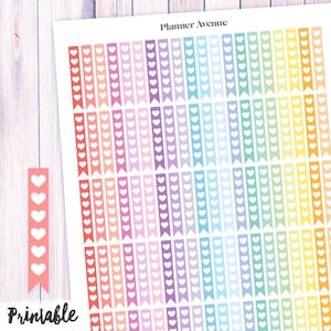 Printable Heart Checklist Stickers Erin Condren Planner - Etsy