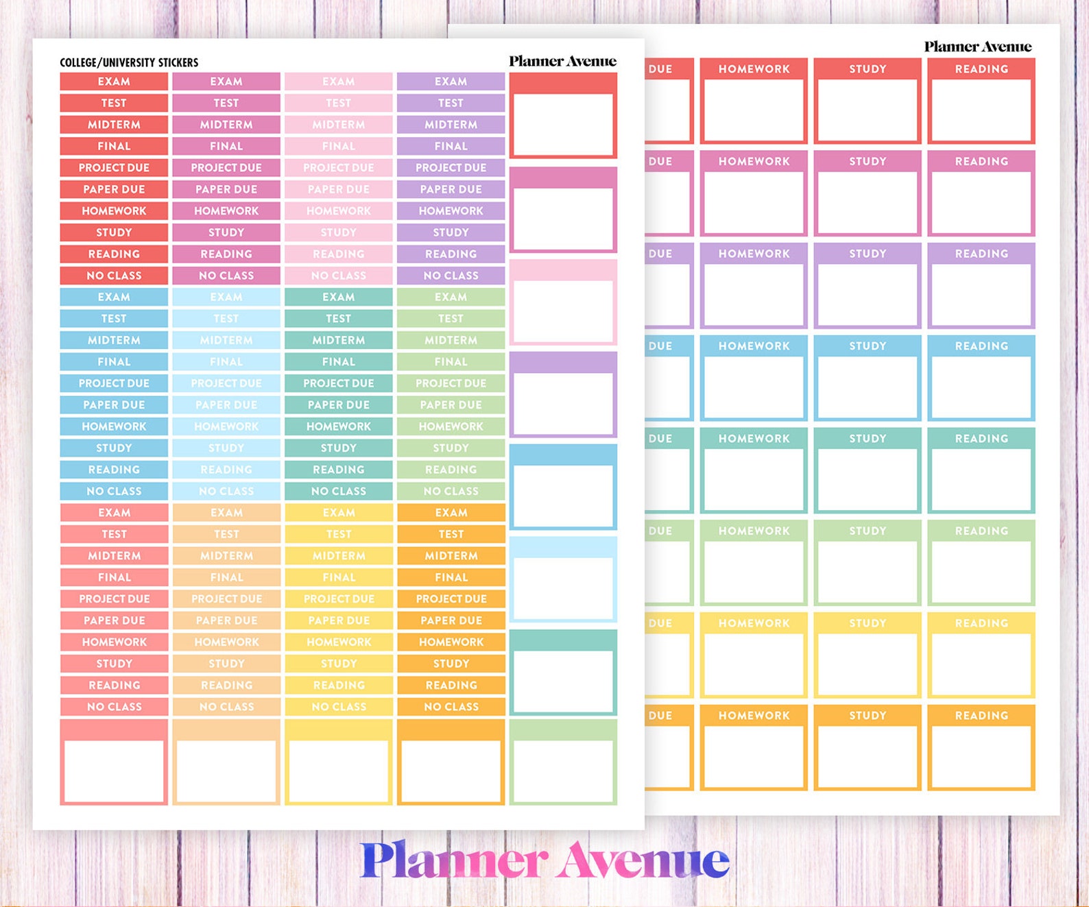 College Planner Stickers, School Planner Stickers, Student, Erin ...