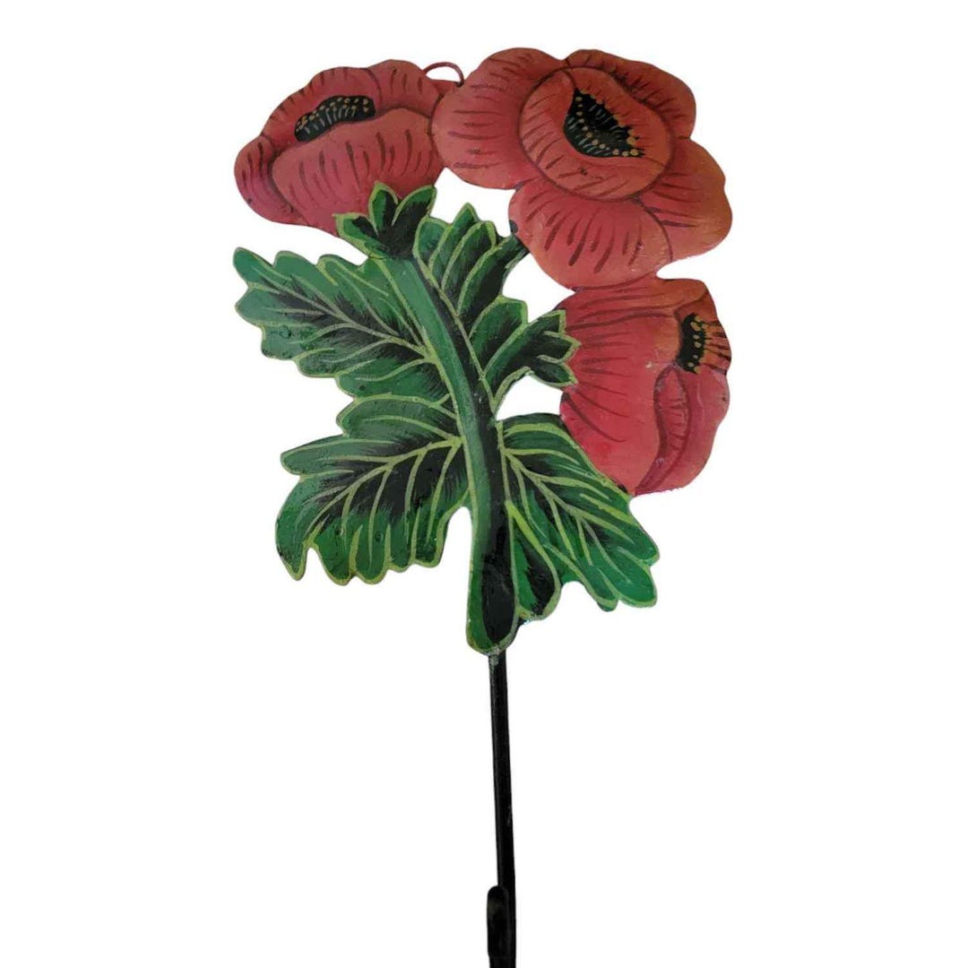 Vintage Hand Painted Metal Poppy Hanger - Etsy