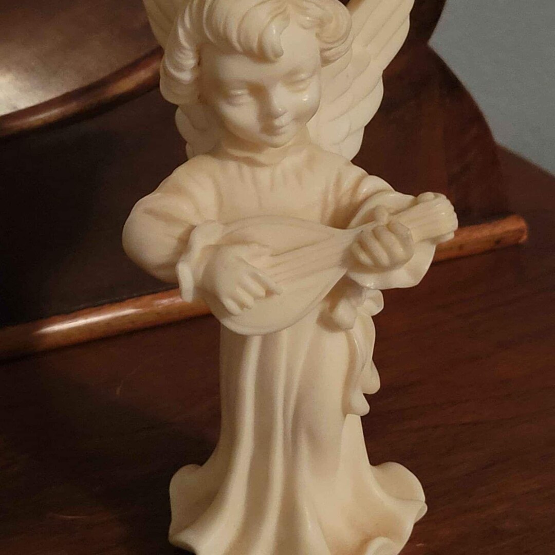 Vintage Bianchi Ivory Alabaster Angel Instrument Made in Italy - Etsy