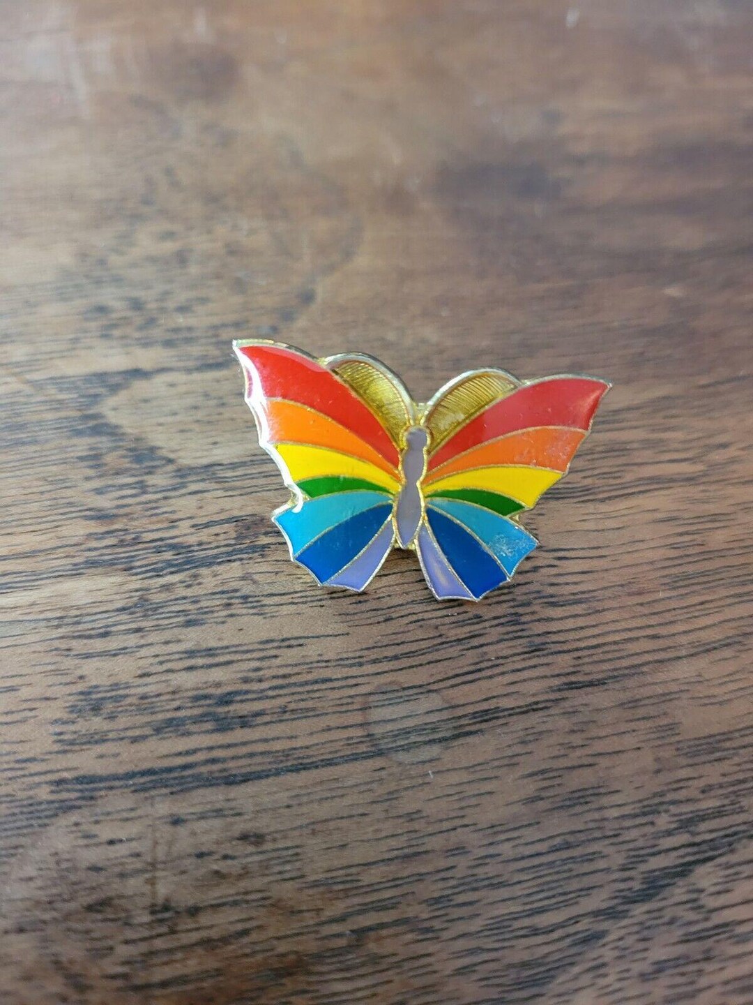 Rainbow Butterfly Vtg Enamel Lapel Pin Brooch Tie Tack - Etsy