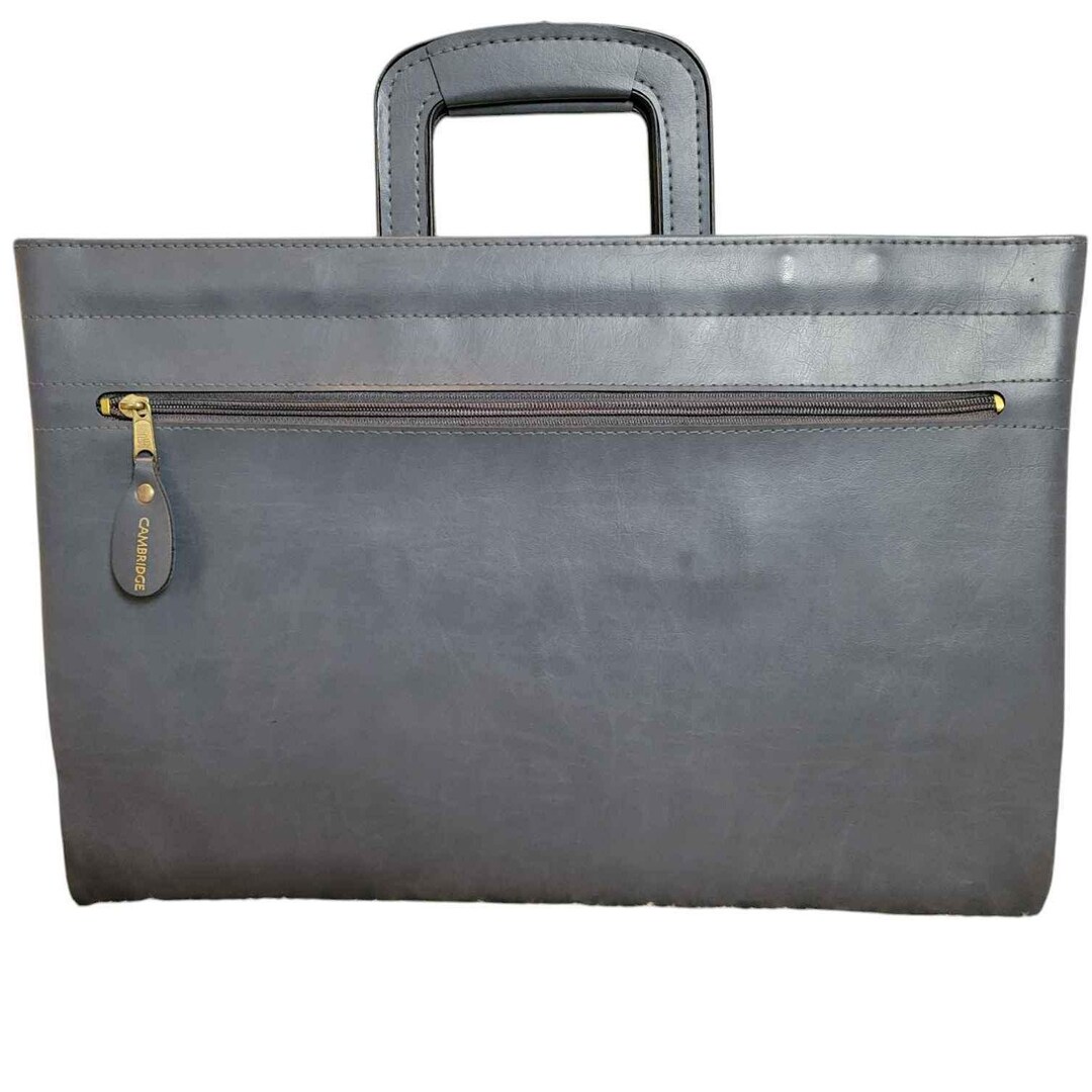 Vintage Cambridge Leather Portfolio Accordion Briefcase Gray ...